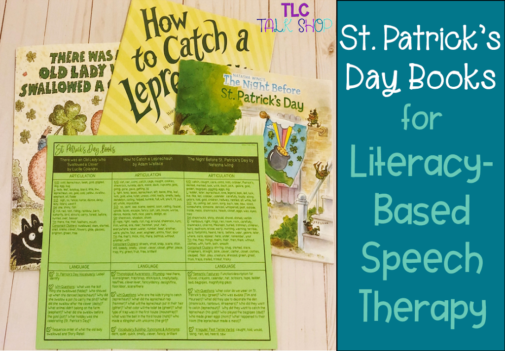St. Patrick's Day Books for Literacy-Based Speech Therapy - TLC Talk ...