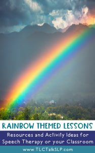 Rainbow Themed Activities and Resources for Speech and Language Therapy ...